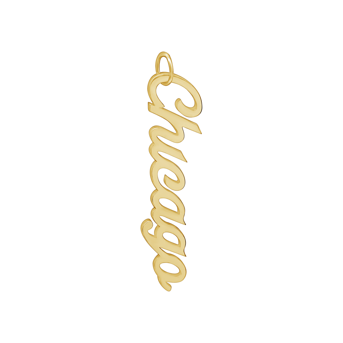 Chicago Name Plate Charm in Sterling Silver – ITI NYC